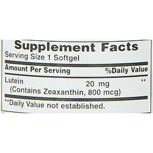 Nature's Bounty Lutein Pills, Eye Health Supplements and Vitamins, Support Vision Health, 20 mg, 40 Softgels
