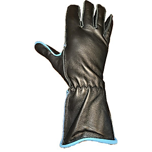 EPT Bull Ropes Bull Riding Glove Adult & Youth Outer Seam Right Hand Black & Turquoise Cow Hide 8.0 RH