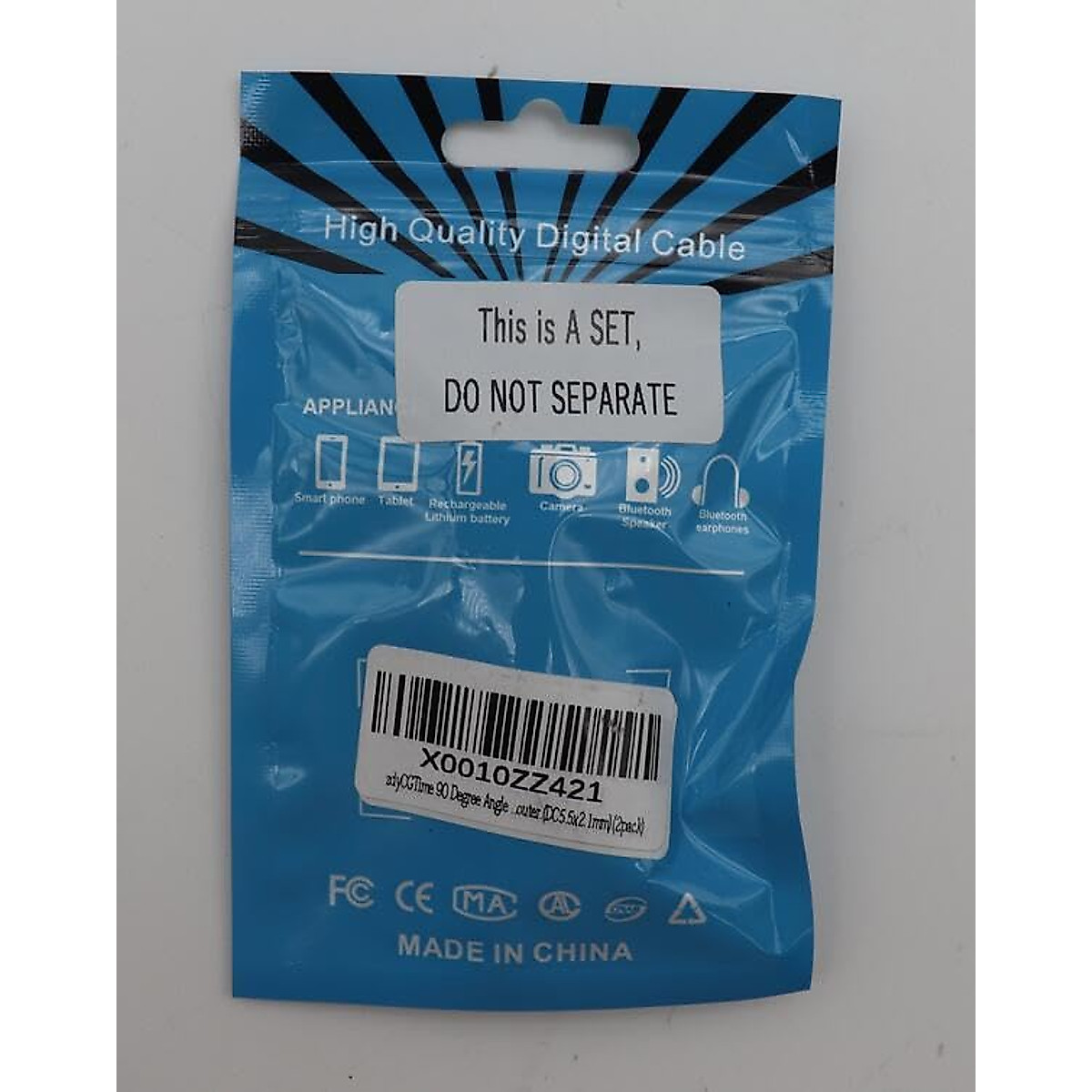 zdyCGTime 90 Degree Angle DC5.5x2.1mm Male to Female Adapter 5 Volt DC Barrel Power Jack Charging Cable Connector for Tablet (DC5.5x2.1mm)(2pack)