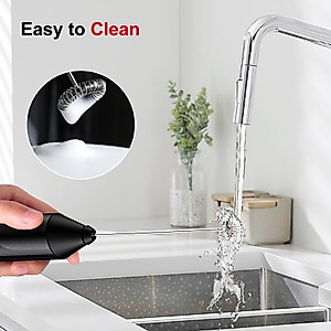 Bonsenkitchen Milk Frother Handheld, Automatic Hand Frother Milk Foam Maker for Bulletproof Coffee, Matcha, Hot Chocolate Stainless Steel Whisk Battery Operated Mini Drink Mixer (Batteries Included)