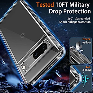 IMBZBK [9 in 1] for Google Pixel 7 Case Clear with 3 Pack Tempered Glass Screen Protector Accessories 3 Pack Camera Lens Protector Protective Slim Thin Cute Phone Cases cver funda for Women Men