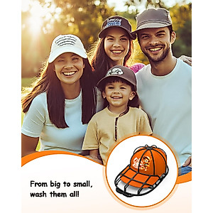 XQXA Hat Washer Cage - No Assembly Needed Hat Cleaner | Perfect Fit for Adult and Kids Hats | Ideal for Baseball Caps | Safe for Dishwasher and Washing Machine | Black, 1-Pack