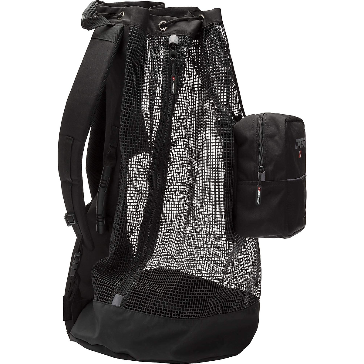 Cressi Heavy Duty Mesh Backpack 90 liters Capacity for Scuba Diving, Water Sport Gear | Roatan: designed in Italy, Black, One Size (UB936000)