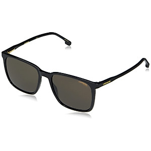 Carrera Men's 259/S Rectangular Sunglasses, Black/Brown, 55mm, 18mm
