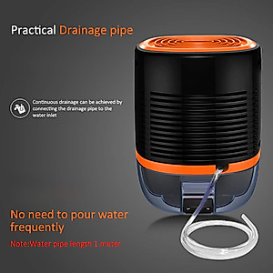 Household Dehumidifier, 220 Sq ft Ultra-Quiet Dehumidifier with Automatic Shut-Off Function, Portable Air Dehumidifiers with 800ml(27 oz) Water Tank & Water Pipe Used in Bedrooms,Baby Rooms,Offices