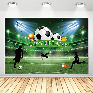 APOWBLS Soccer Birthday Party Backdrop Supplies, Soccer Party Background Banner Decorations, Soccer Backdrop, Sports Theme Soccer 1st 2nd 3rd Birthday Decorations Backdrop | 5x3ft