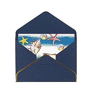 PAILON Starfish and Conch Thank You Cards With Envelopes, Blank Greeting Note Cards With Envelopes Blank Inside, Funny Birthday Cards For Women Men, Thank You Card For Wedding Business,Graduation