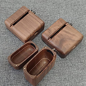 DAYJOY Handmade Nature Wooden Genuine Real Wood Protective Case Cover with Carabiner Compatible with New Bose QuietComfort Earbuds II/QuietComfort Ultra Headphones Earbuds (Walnut)