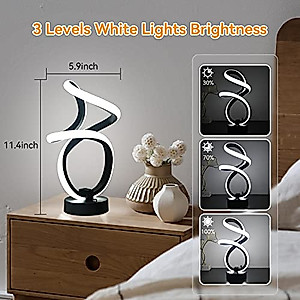 AVANLO Modern Table Lamp, RGB Touch Spiral Bedside Lamp, Unique Dimmable LED Table Lamp for Bedroom, Cool Desk Nightstand Lamps for Living Room Office Home Decor Ideal Gifts (Art Deco)