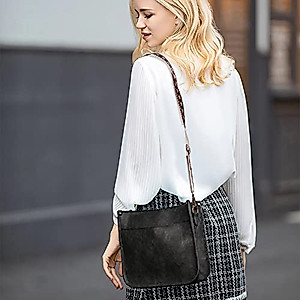 MONQiQi Crossbody Bag Purses for Women Designer Leather Purse,Crossbody Purse with 2 Adjustable Guitar Strap for Work Travel