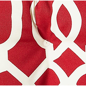 Pillow Perfect Trellis Indoor/Outdoor Sofa Setee Swing Cushion, Tufted, Weather, and Fade Resistant, 19" x 44", Red/Ivory New Geo, 1 Count