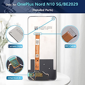 YWLRONG LCD for OnePlus Nord N10 5G LCD Screen Replacement Touch Display Digitizer Assembly with Tools for Nord N10 5G BE2029