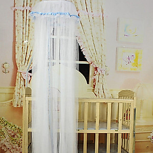 HEVIRGO Bed Canopy Mosquito Net, Hanging Travel Netting Curtains, Play Tent Bedding, Baby Bed Mesh Dome Curtain Mosquito Net Durable Toddler Crib Cot Canopy Bed Net - Beige