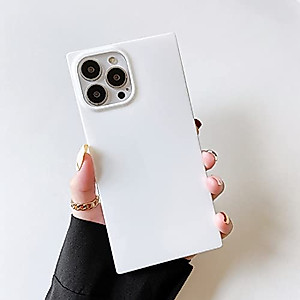 Cocomii - Rectangle Case Compatible with iPhone 13 Pro Max - Solid Color, Fashionable Hues, Glossy, Women Girls Men, Protective Phone Case for iPhone 13 Pro Max 6.7 inch, White