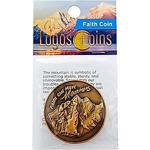 Faith Can Move Mountains Challenge Coin, Antique Gold-Color Plated, Ask and It Shall Be Given to You Coin