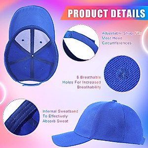 72 Pcs Plain Baseball Caps Bulk Blank Dad Hat Adjustable Back Strap Ball Caps Unisex Golf Hat Solid Color Snapback Cap for Men Women Sports (Multi-Colored)
