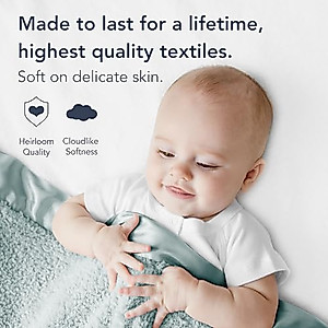 Little Giraffe Baby Blanket - Chenille Soft Blanket with Satin Trim - Baby Stroller Blanket - Newborn Baby Essentials & Gifts - 29" x 35" - Sage