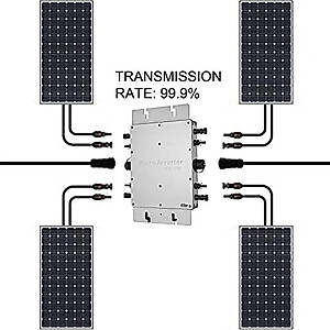 Mophorn 1200W MPPT Waterproof Solar Grid Tie Inverter DC to AC 220V Micro Inverter (1200w 220v)