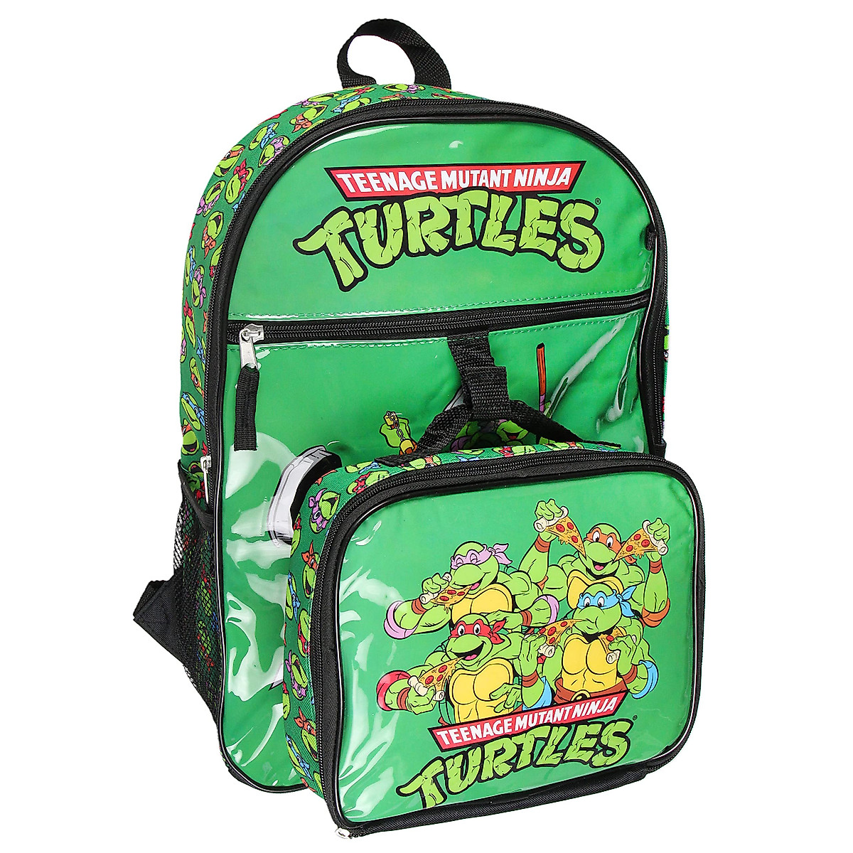 Nickelodeon Teenage Mutant Ninja Turtles Team Leonardo Raphael Donatello Michelangelo 5 PC Backpack Lunchbox Icepack Water Bottle