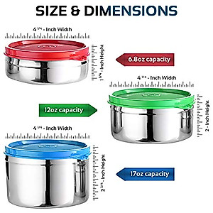 Signoraware Stainless Steel Containers Set | Eco Friendly Storage Canisters | Modern Airtight Keeper for Tea, Sugar, Snacks, Condiments, Flour, Coffee, Leftovers | 3 Pack (Combo size pack)
