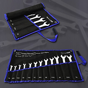 Qnkaa 12pcs Flexible Ratchet Wrenches Set SAE 1/4” to 7/8“ Inch Standard Spanners Gear Ring Ratcheting Combination Flexi Wrench Kit Flex Flexible Head