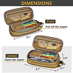 ATRIPACK Tactical Lunch Bag Medium Size (Camp-Brown) & Tactical Pencil Case for Men Women Teens Boys Girls (Brown)