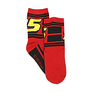 Disney Cars 3 Boys Toddler 5 pack Crew Socks (Shoe: 7-10 (Sock: 4-6), Grey/Multi Crew)