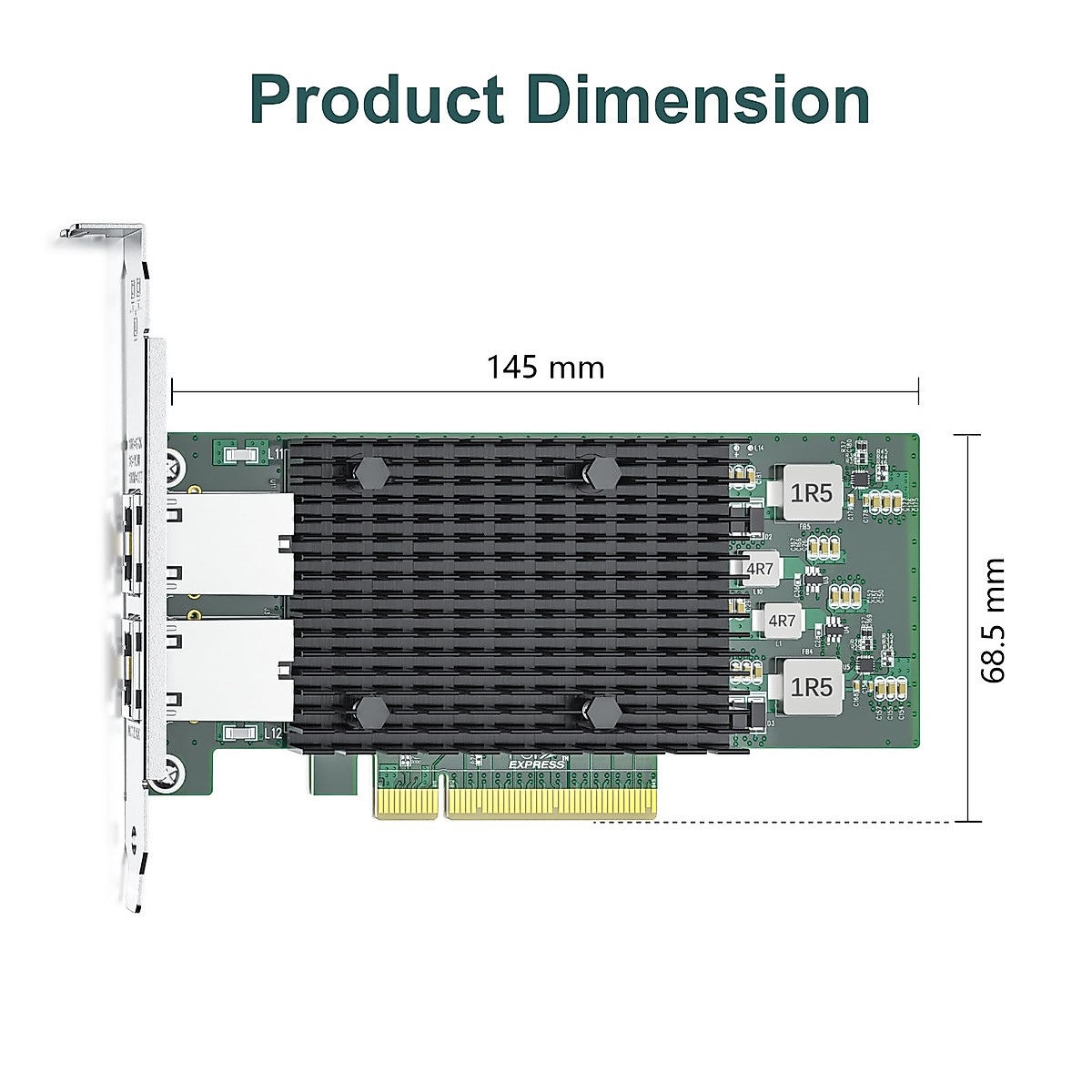 10Gb NIC Dual RJ45 Port PCIe Network Card with Intel X540-AT2 Controller, 10G Ethernet Converged Network LAN Adapter, Support Windows/Linux/Vmware/ESX/Freebsd Server, Compare to Intel X540-T2