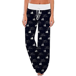 Black 2023 Friday Deals,Christmas Print Womens Sweatpants with Pockets Xmas Print Drawstring Workout Active Joggers Christmas Tree Print Plus Size Running Sweatpants Black XL