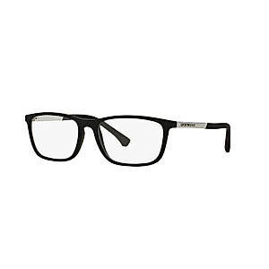 Emporio Armani Men's EA3069 Sunglasses, Rubber Black/Demo Lens, 55 mm