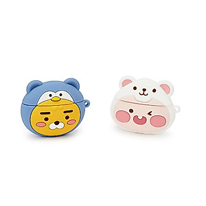KAKAO Official Merchandise- Snow Village Theme Cases Compatible with Airpods 3rd Generation-Ryan in Penguin Costume and Apeach in Polar Bear Costume (Polar Bear Apeach)