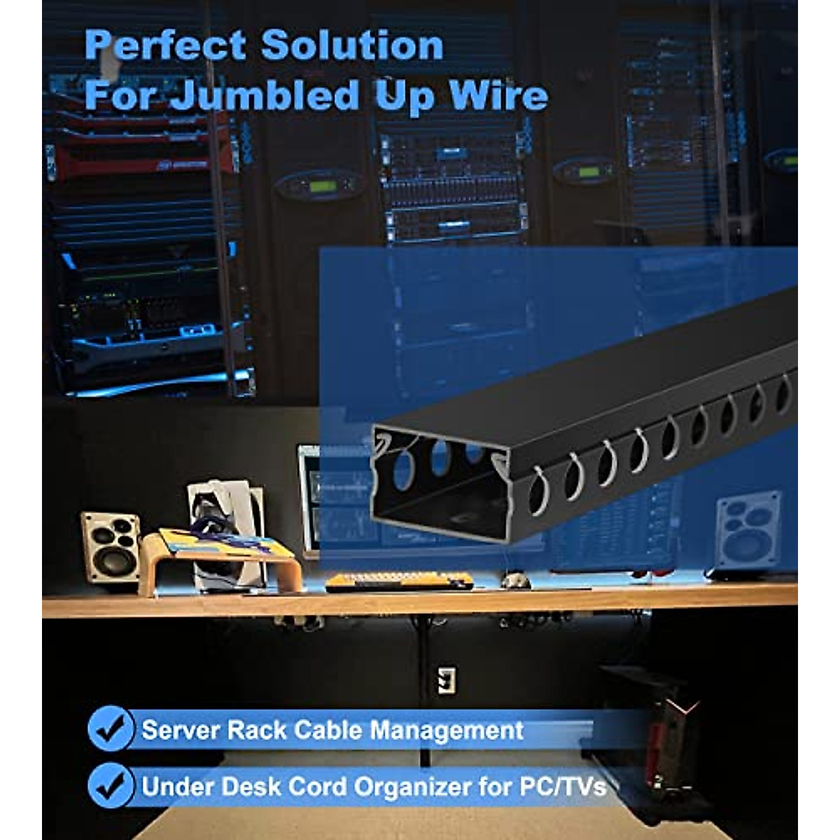 ZhiYo Cable Raceway 156in(4xL39in), Server Rack Cable Management Under ...