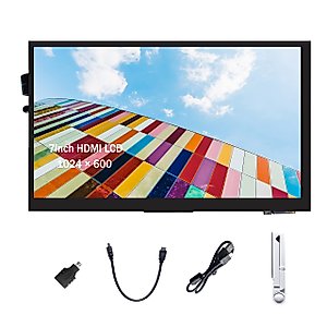 Ingcool 7 inch Raspberry Pi Screen Display 1024x600 7'' HDMI LCD IPS Touchscreen Monitor for Raspberry Pi 4 3 Zero B+ B A+, Jetson Nano, Windows 10 8 7, Xbox360, PS4, Switch