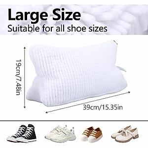 Shoe Washing Machine Bag, 360 Wrap-around Laundry Bags for Washing Machine, Reusable Shoes Wash Bag with Protective Hidden Zipper, 10000+ Fluffy Fibers for Sneaker Gym Shoe