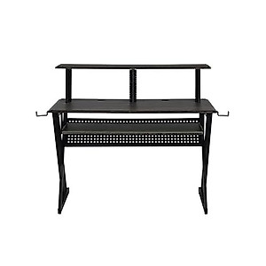 Acme Furniture Rectangular Music Desk Table with Earphone Rack, Black