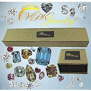 VPKJewelry 2.40 ct Real 925 Sterling Silver Wedding Engagement Crown 2 pc set Ring The best gifts for Women Ladies (6.5)