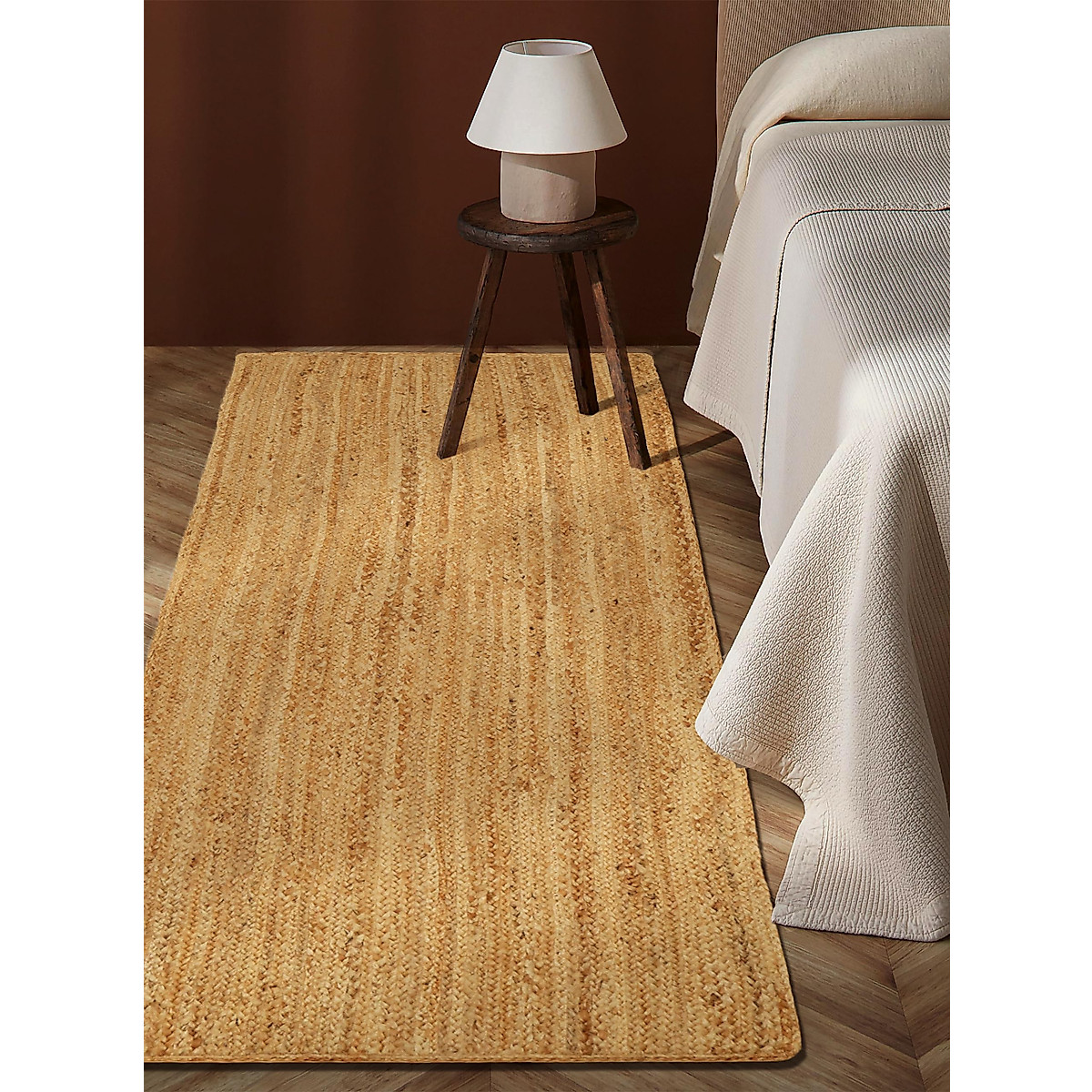 RIANGI Jute Rug Runner - 2x10 Runner Rug, Natural Fiber Hand Woven Rug for Kitchen, Bedroom Or Living Room - Boho Farmhouse Style 2X 10 Foot Runner Rug, Braided Design Area Rug for Floor Decor