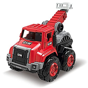 QUQUTWO Fire Truck Set Excavator Ladder Fire Truck Garbage Truck Great Alloy Non-Toxic ABS Birthday Gifts for Children Rubbish Truck