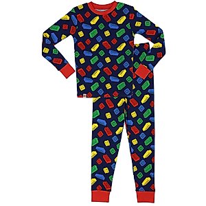 LEGO Boys 2 Piece Cotton Pajama Set, Size 8 Navy