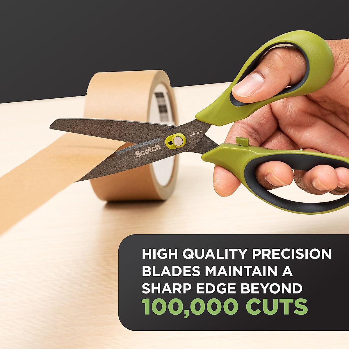 Scotch Non-Stick Unboxing Scissors, Dual-Function Scissors and Boxcutter, 8-inch