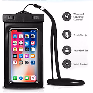 EcoGear FX Waterproof Phone Case - IPX8 Underwater Cell Phone Dry Bag Pouch for iPhone 13 12 Pro Max, 11, XS, XR, X, Galaxy Pixel, Snorkeling Cruise Ship Kayaking (2-Pack)