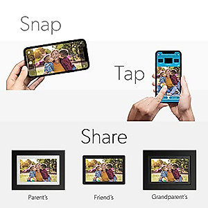 Simply Smart Home Photoshare 10” WiFi Digital Picture Frame, Send Pics from Phone to Frames, 8 GB, Holds 5,000+ Photos, HD Touchscreen, Black Wood Frame, Easy Setup, No Fees