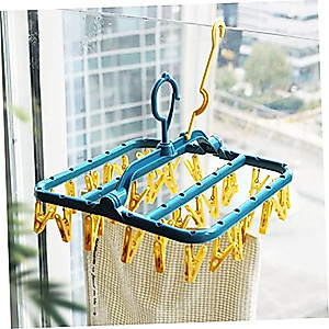 Alipis 3pcs Foldable Clothes Drying Rack Collapsible Clothes Rack Foldable Hangers Windproof Blanket Clip Laundry Hanger Drying Rack Dish Drying Rack Collapsible Foldable Household Hanger
