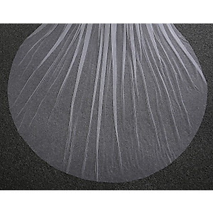 EllieHouse Women's 1 Tier Cathedral Simple Ivory Wedding Bridal Veil With Metal Comb HL05IV