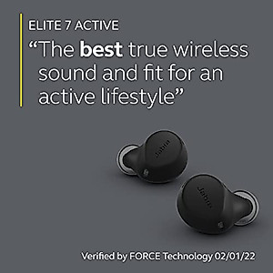 Jabra Elite 7 Active in-Ear Bluetooth Earbuds - True Wireless Sports Ear Buds ShakeGrip for The Ultimate Active fit and Adjustable Active Noise Cancellation - Black
