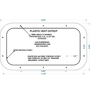 Kay Enterprises Trailer Roof Vent Black Plastic Low Profile Roof Vent Air Flow Horse Toy Hauler RV NO gasket