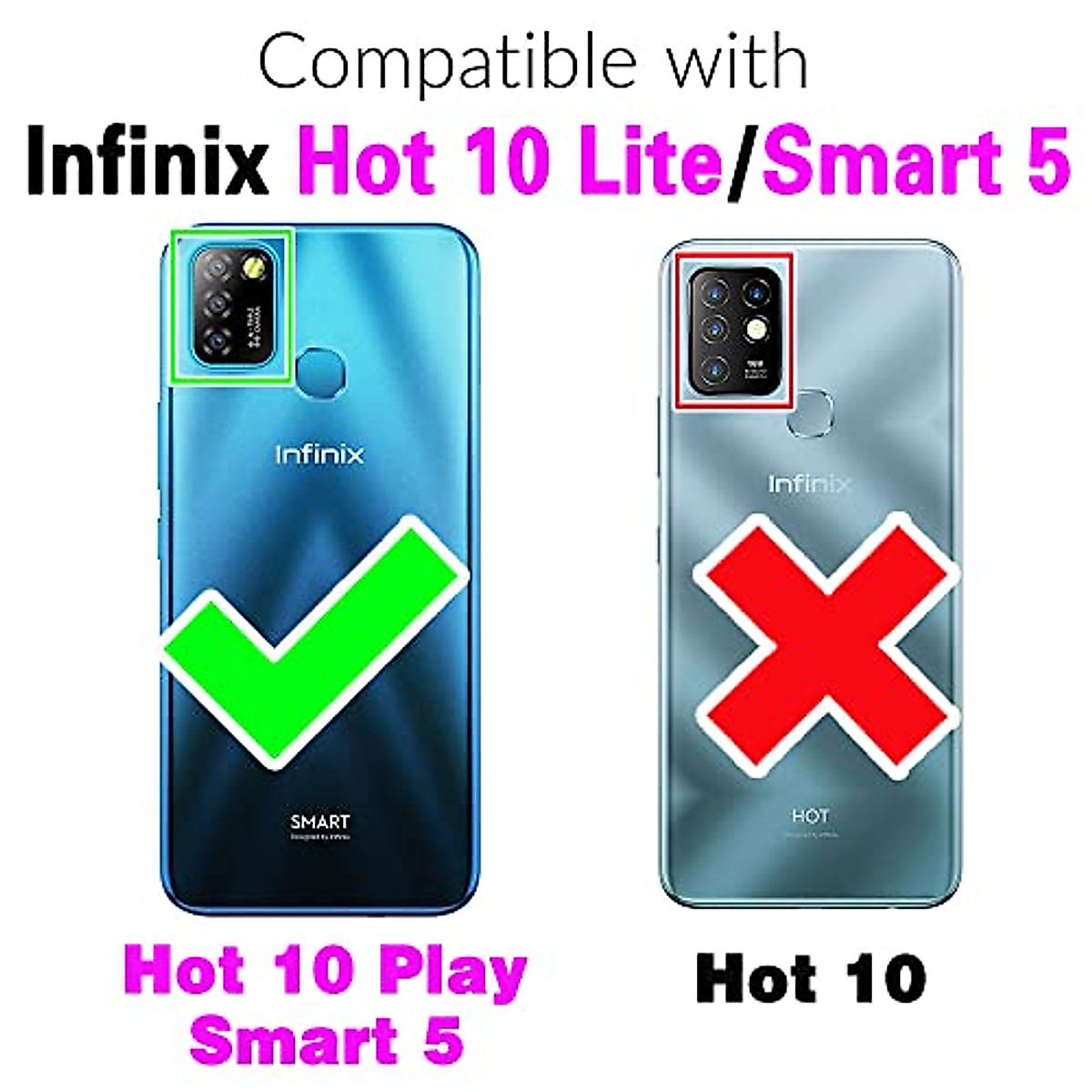 Asuwish Phone Case for Infinix Smart 5/Hot 10 Lite Wallet Cover with Tempered Glass Screen Protector and Leather Flip Credit Card Holder Stand Flower Folio Purse Cell Accessories X657B Women Men Blue