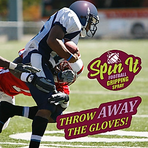 Spin iT Football Grip Spray - Firm Grip With or Without Football Gloves - Compliment to Football Training Equipment & Football Accessories - Increased Football Grip Playing Youth Football (2 oz)