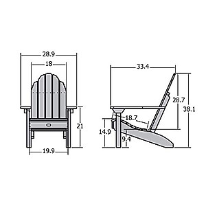 Elk Outdoors EO-CLAS1-ABY The Essential Adirondack Chair, Abyss