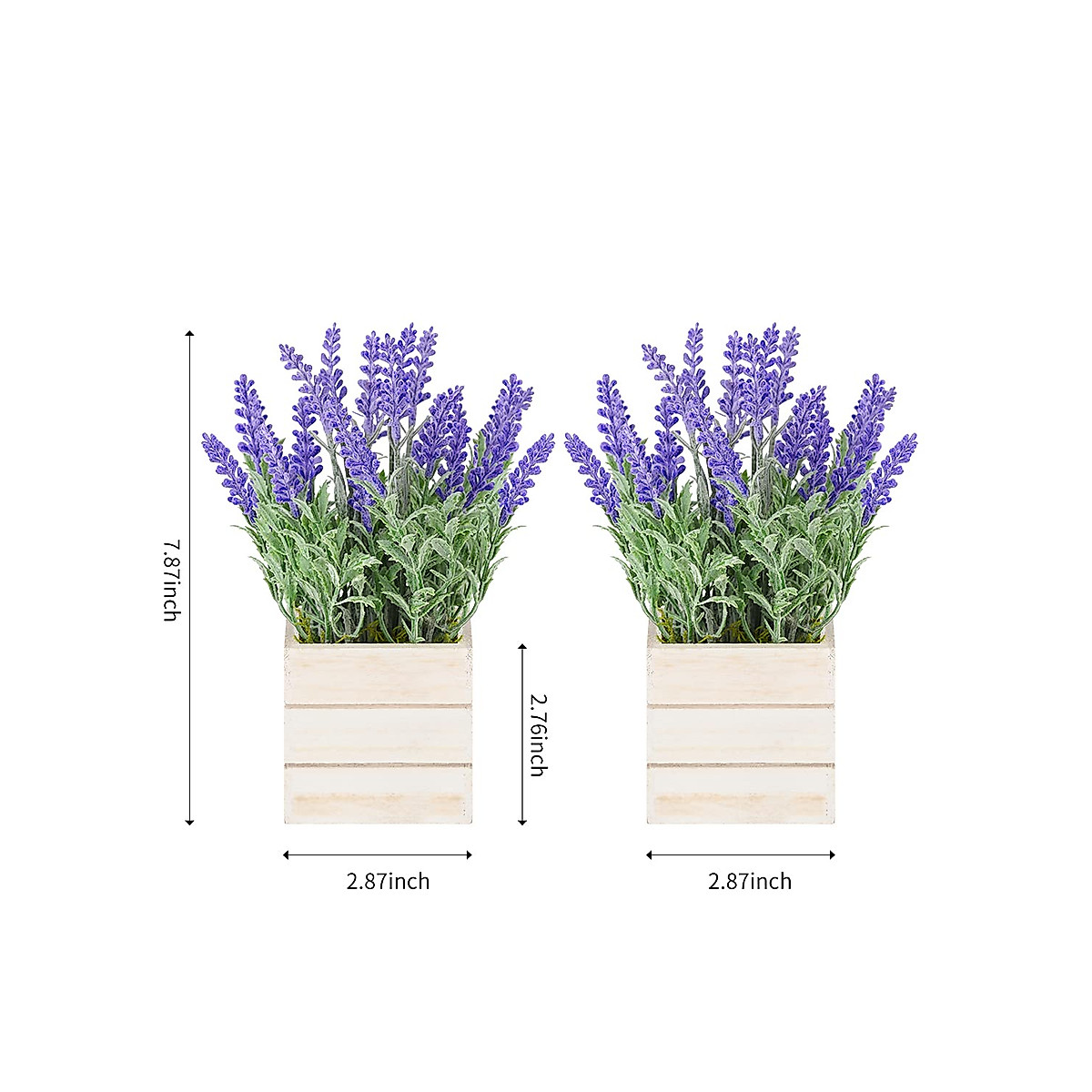 DDHS Artificial Lavender Flowers Potted Plant 2 Packs Spring Fake Plants for Farmhouse Home Kitchen Bedroom Decor Indoor Outdoor Wedding Garden Office Patio Decoration